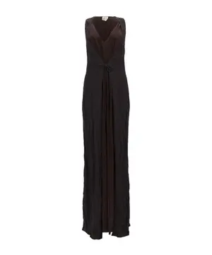 ALYSI Sleeveless Sheer Maxi Dress - Black