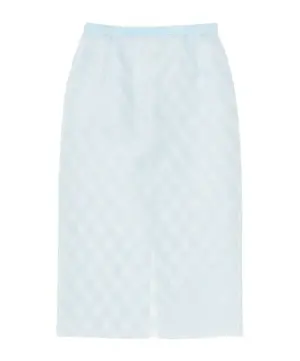 Auralee Plaid Midi Skirt - Blue
