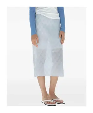 Auralee Plaid Midi Skirt