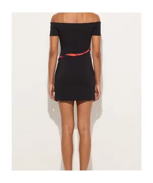 Emilio Pucci Off-shoulder Printed Trim Dress