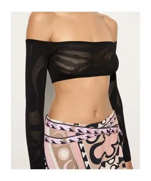 Emilio Pucci Cropped Jacquard Knit Top