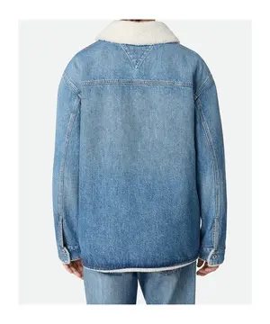 Bottega Veneta Indigo Denim Shearling Collar Jacket
