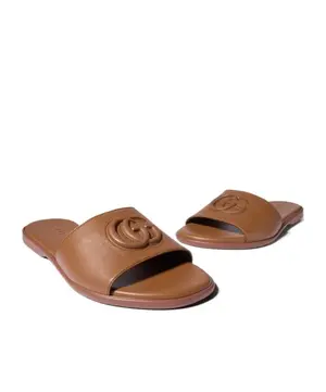Gucci Double G Slide Sandals - Brown