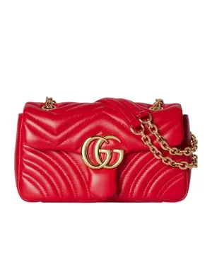 Gucci Gg Marmont Small Shoulder Bag - Bright Red
