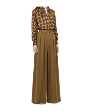 Dries Van Noten Wide Leg Pleated Trousers