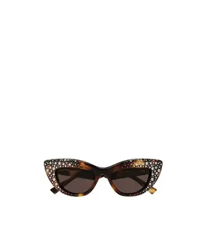 Gucci Embellished Cat Eye Frame Sunglasses - Brown