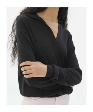 Auralee V-neck Polo Top