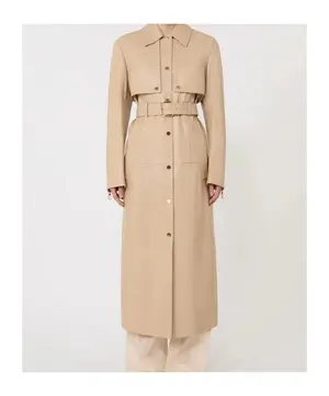 Sportmax Belted Leather Trench Coat
