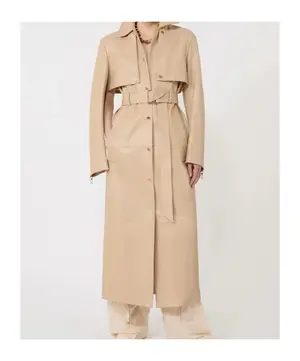 Sportmax Belted Leather Trench Coat