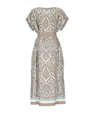 D.exterior Abstract Print Belted Maxi Dress