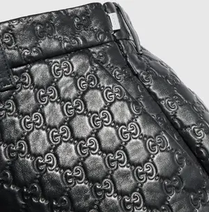 Gucci Gg Embossed Leather Shorts