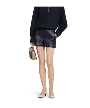 Gucci Gg Embossed Leather Shorts