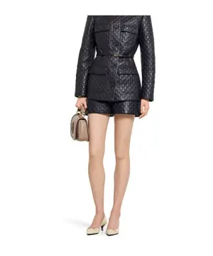 Gucci Gg Embossed Leather Shorts