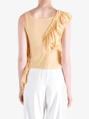 Dries Van Noten Asymmetrical Ruffled Tank Top - Yellow