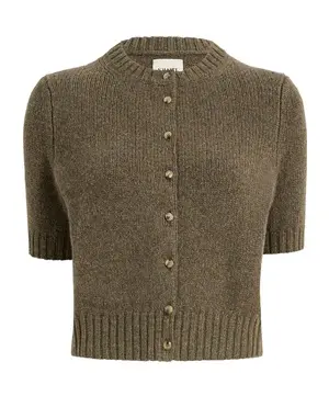 Khaite Nora Short-sleeve Cardigan - Artichoke