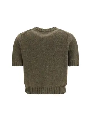 Khaite Nora Short-sleeve Cardigan - Artichoke