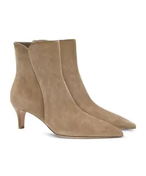 GIANVITO ROSSI Pointed Toe Ankle Boots With Side Zipper