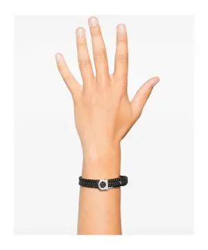 FERRAGAMO Braided Bracelet With Gancini Nameplate - Black