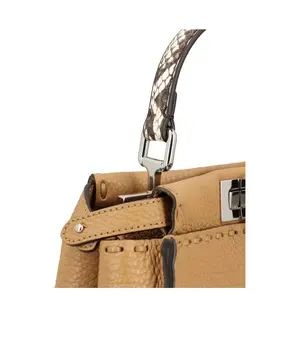 Fendi Peekaboo Mini Top Handle Bag - Nude