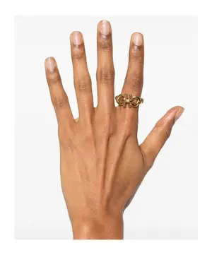 FERRAGAMO Gold-plated Chain Detail Ring