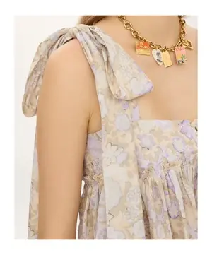 Chloé Printed Floral Tie Detail Crop Top