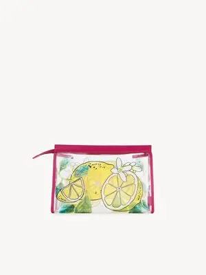 Chloé Soleil Zipped Pouch In Lemon Print Jelly