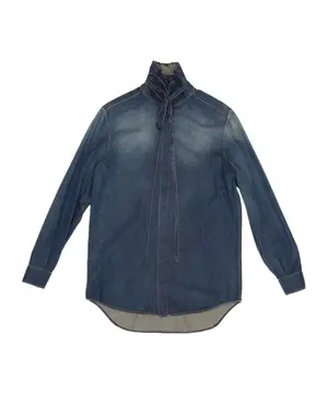 Dior Pleated Stand Collar Tie Neck Blouse