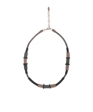 Brunello Cucinelli Lobster Buckle Beaded Necklace - Gray