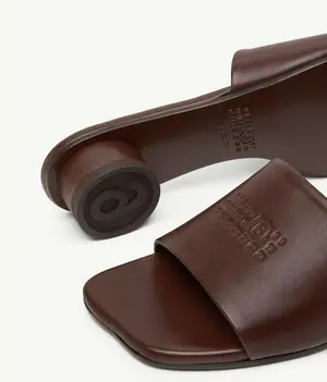 MAISON MARGIELA Cylindrical Heel Slip-on Sandals - Brown