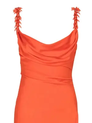 Balmain Cowl Neck Fluid Maxi Dress With Side Slit
