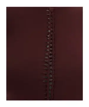 Patrizia Pepe Sleeveless Crew Neck Vest With Curved Hem And Lace Up Detailing