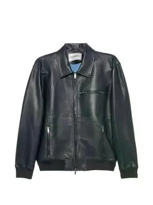 Iceberg Zip-up Leather Jacket - Blue