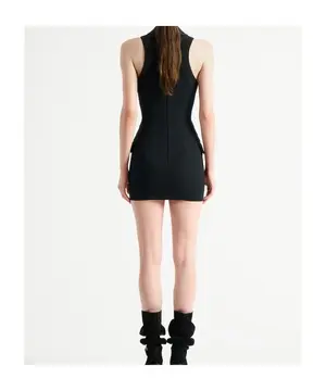 Balmain Sleeveless Collared Belted Mini Dress