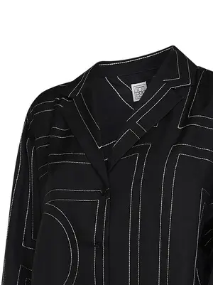 TOTEME Monogram-print Satin Shirt - Black