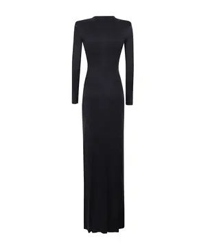 Elisabetta Franchi Draped Long Sleeve Gown