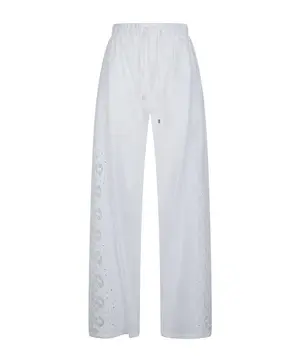 Patrizia Pepe Wide Leg Pants With Floral Embroidery