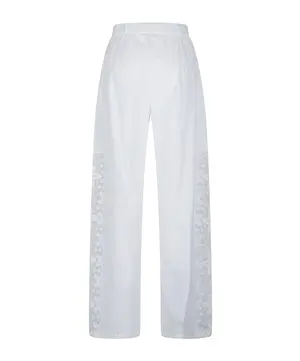 Patrizia Pepe Wide Leg Pants With Floral Embroidery