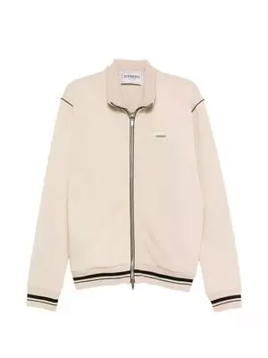 Iceberg Striped Trim Zip-up Sweatshirt - Neutrals