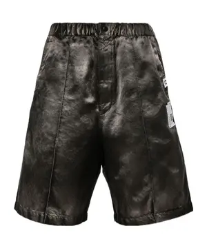 Mihara Yasuhiro Logo Patch Satin Bermuda Shorts