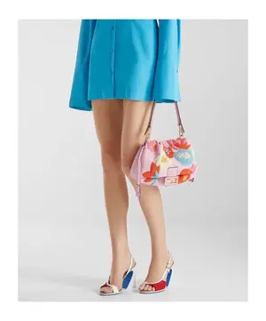 Fendi Mamma Baguette Medium Beaded Floral Embellished Baguette
