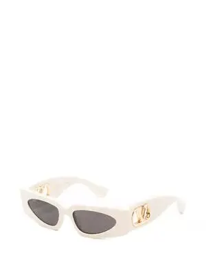 Valentino Garavani Vlogo Rectangle-frame Sunglasses - Neutrals