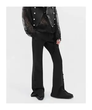 ANN DEMEULEMEESTER Vald Slim Fit Bootcut Trousers With Button Detail