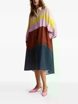 Essentiel Antwerp Stripe Print Belted Midi Shirt Dress