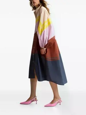 Essentiel Antwerp Stripe Print Belted Midi Shirt Dress