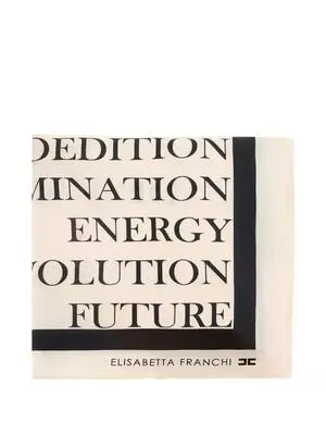 Elisabetta Franchi Lettering-print Silk Scarf