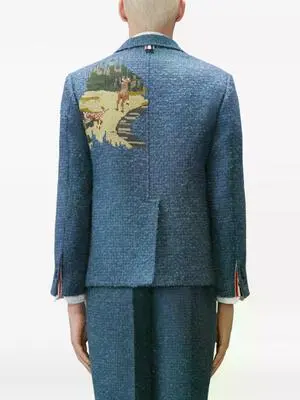 Thom Browne Bouclé Tweed Dinner Jacket With Lighthouse Embroidery