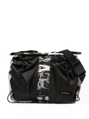 ISO.POETISM Abstract Print Panelled Shoulder Bag - Grey