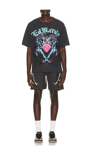 Ed Hardy Graphic Fleece Shorts
