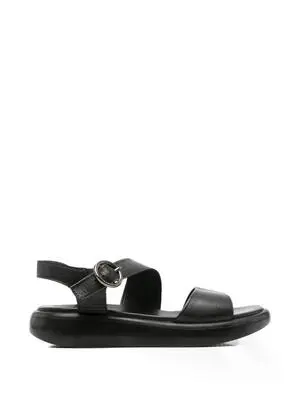 SERGIO MORETTI FIRENZE Leather Buckle-fastening Sandals - Black