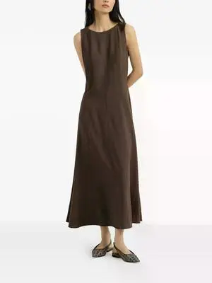 Brunello Cucinelli Virgin Wool Fluid Twill Flared Dress